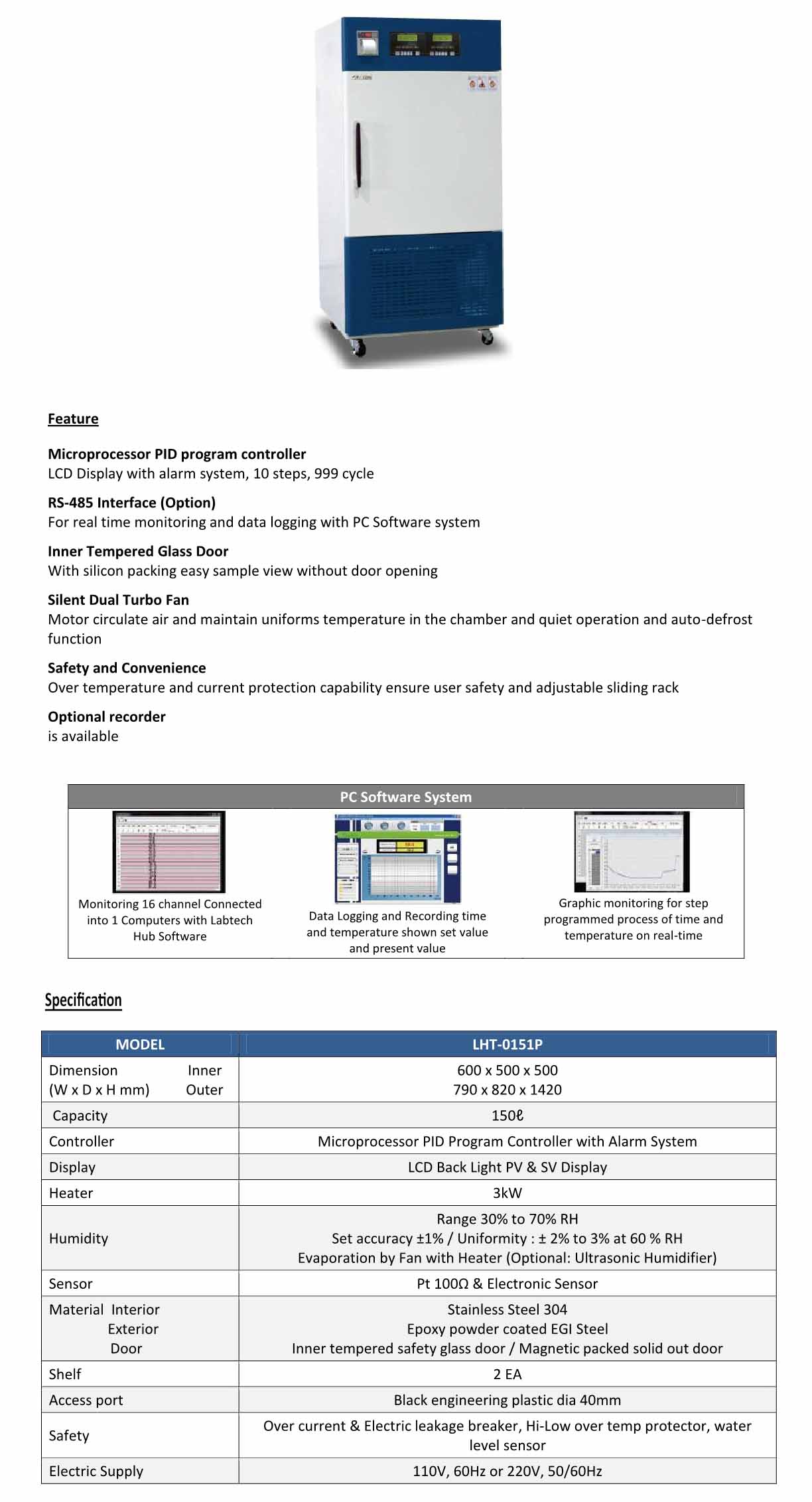 √ Jual Economic Temperature & Humidity Chamber LHT-0151P Labtech Korea ...